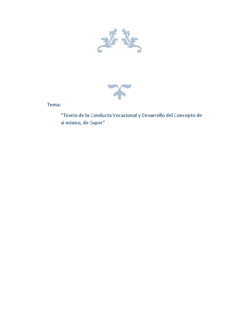 Teoría Vocacional de Super: Autoconcepto y Desarrollo | PDF ...