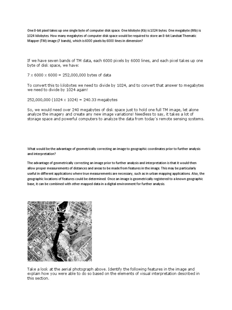 QUIZ 1 Remote Sensing | PDF | Remote Sensing | Disk Storage