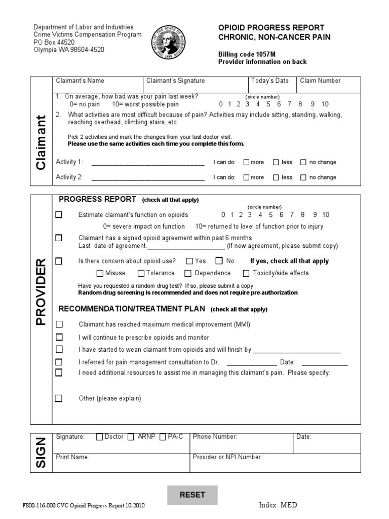 Opioid Progress Questionnaire | PDF | Opioid | Medical Prescription