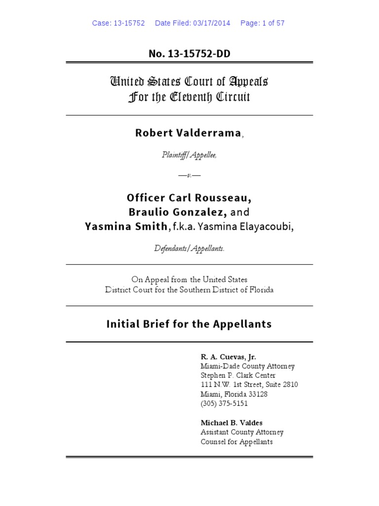 Initial Brief | PDF | Summary Judgment | Probable Cause