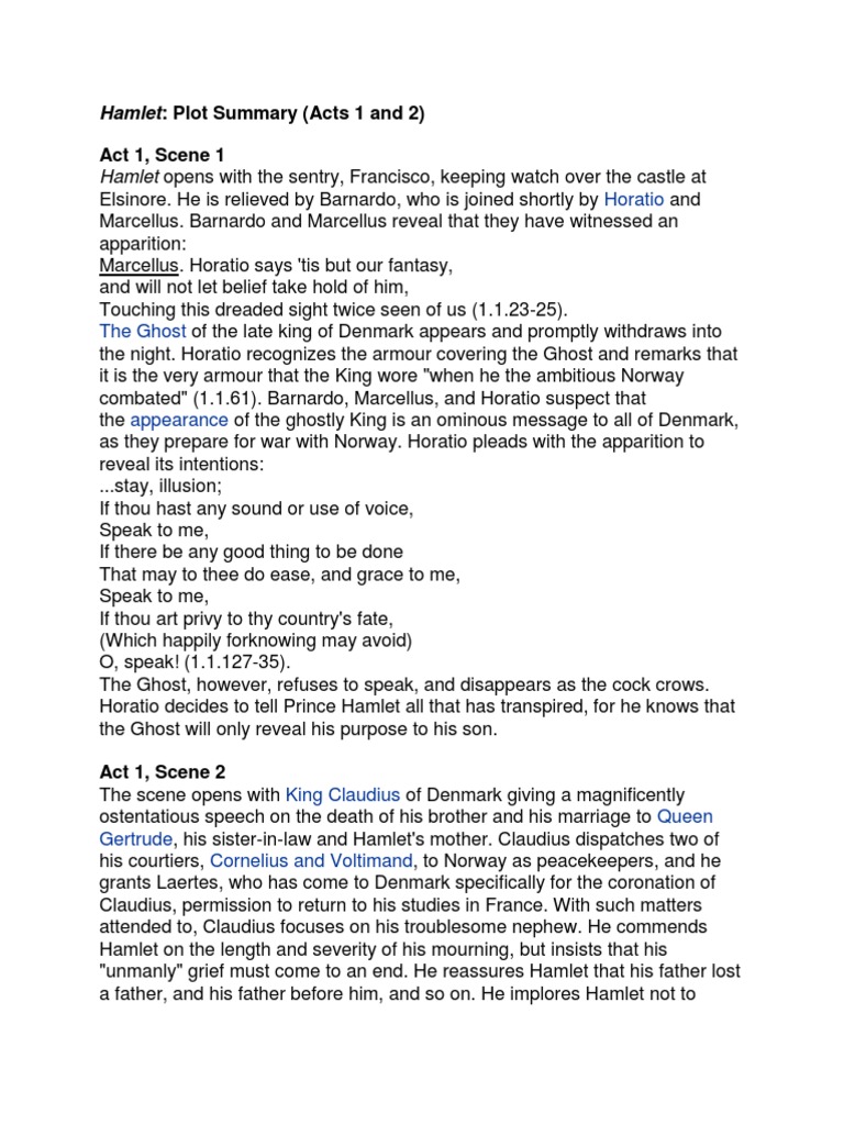 Act 1, Scene 1: Hamlet Opens With The Sentry, Francisco, Keeping Watch ...