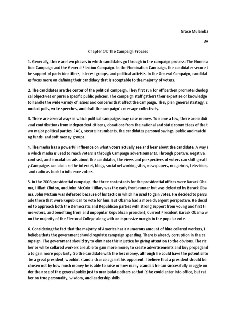 Chapter 14 Ap Gov | Download Free PDF | Campaign Finance In The United ...