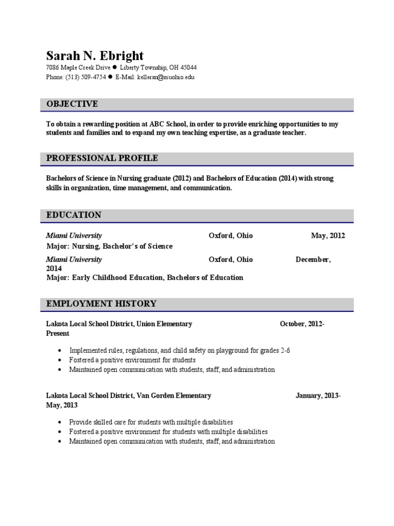 Sarah Resume | PDF | Teaching And Learning | Curriculum