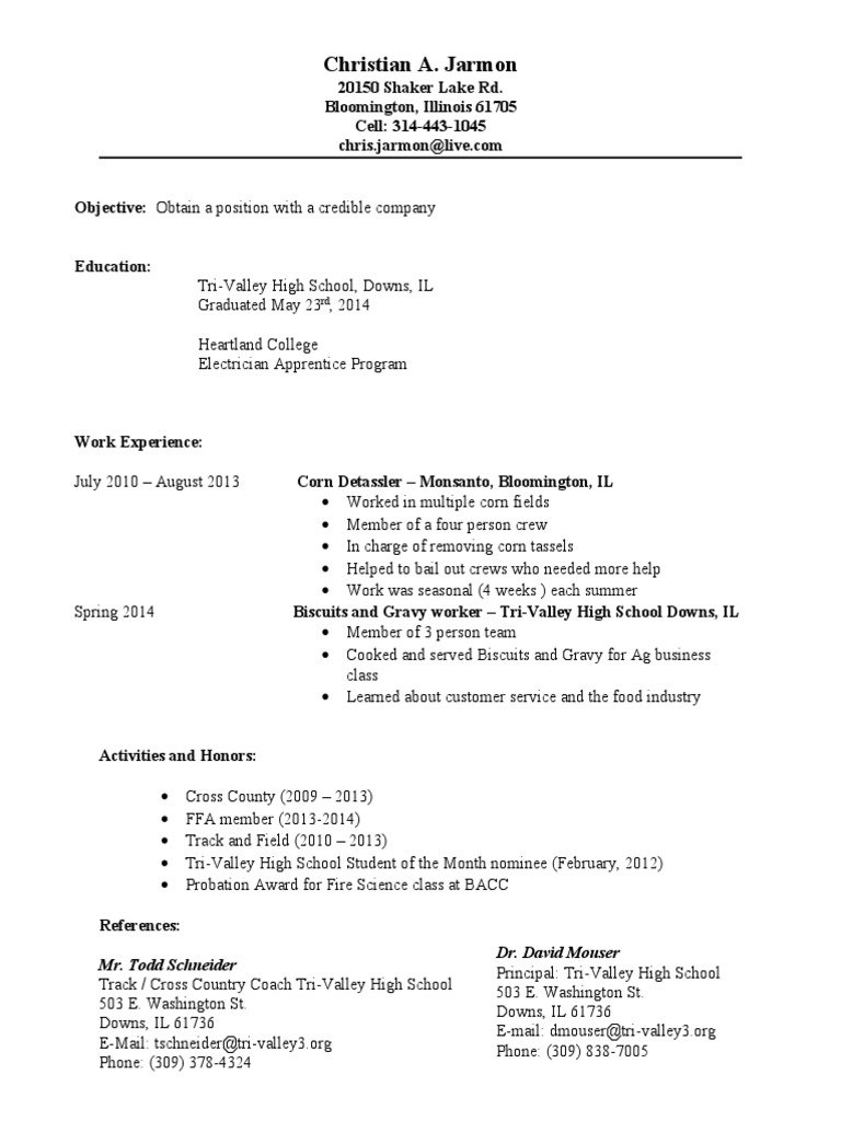 Chris Jarmon Resume | PDF | Travel