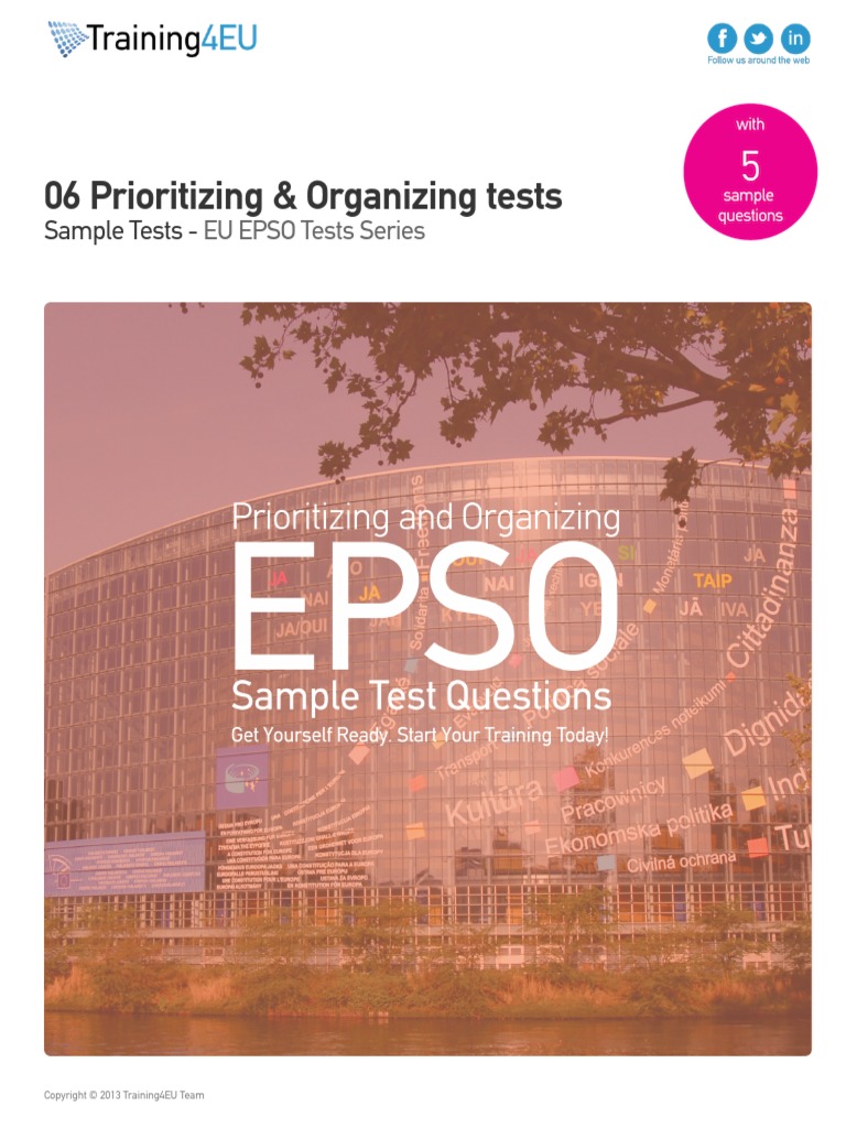 Prioritizing and Organizing Tests - EU EPSO | PDF | Test (Assessment ...