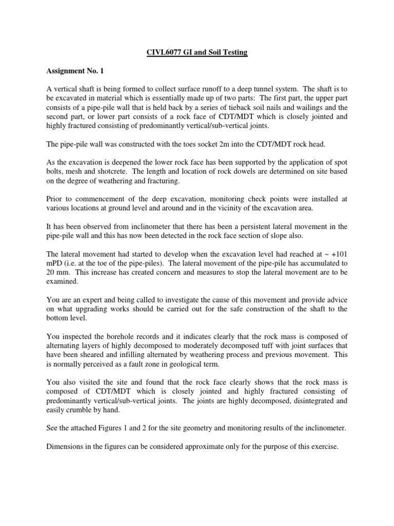 CIVL6077 GI and Soil Testing Assignment No. 1 | PDF | Strength Of ...
