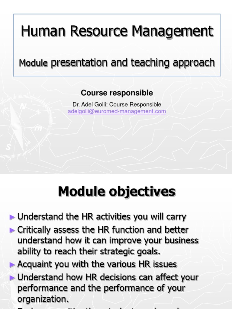 Human Resource Management: Presentation and Teaching Approach | PDF ...