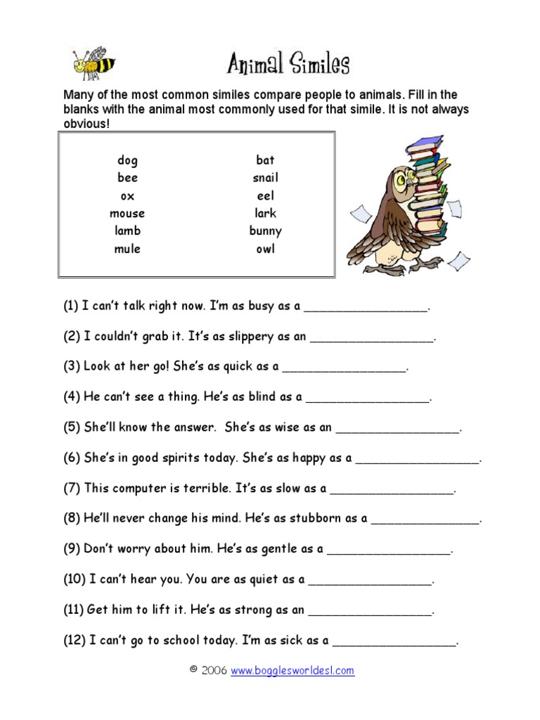 Animal Similes | PDF