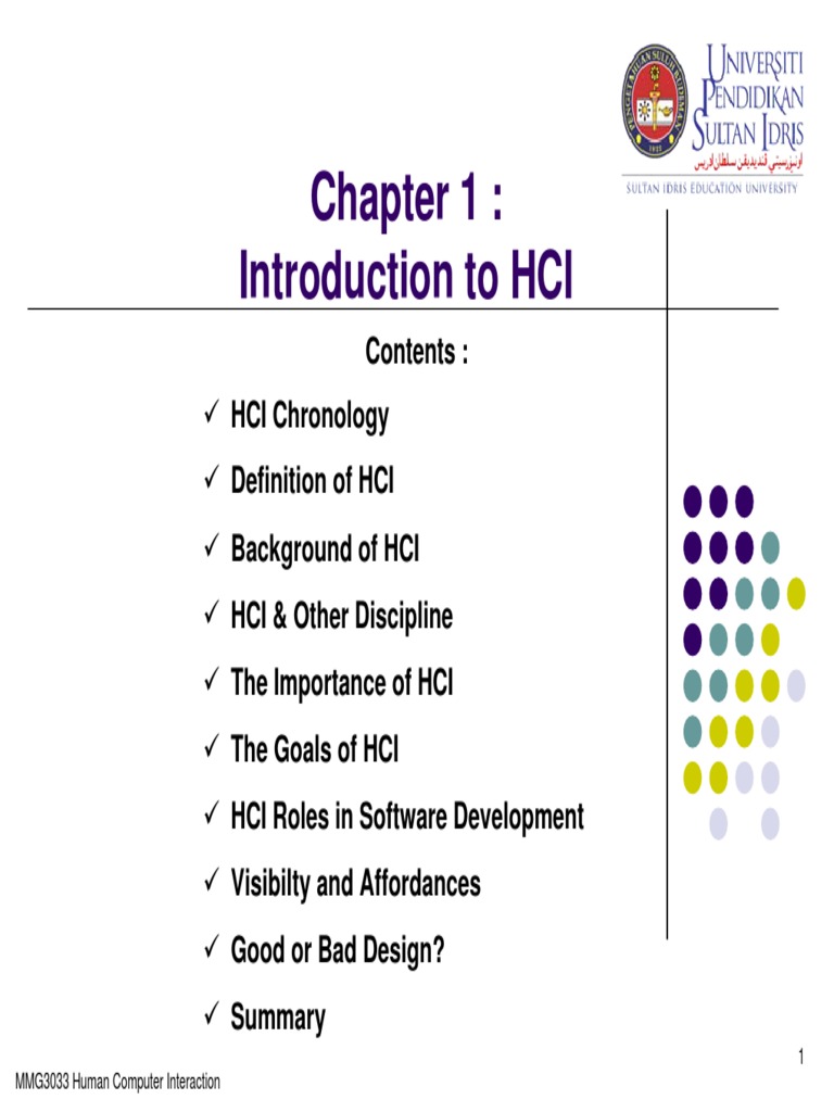 Introduction to HCI: Contents