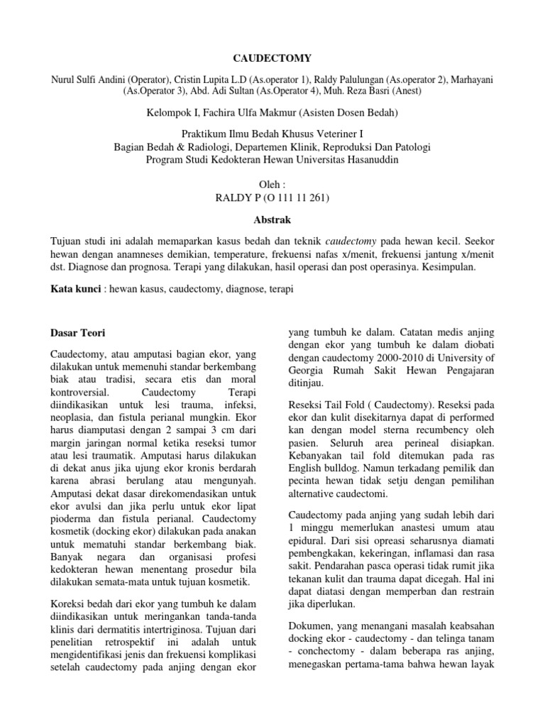 Caudectomy | PDF