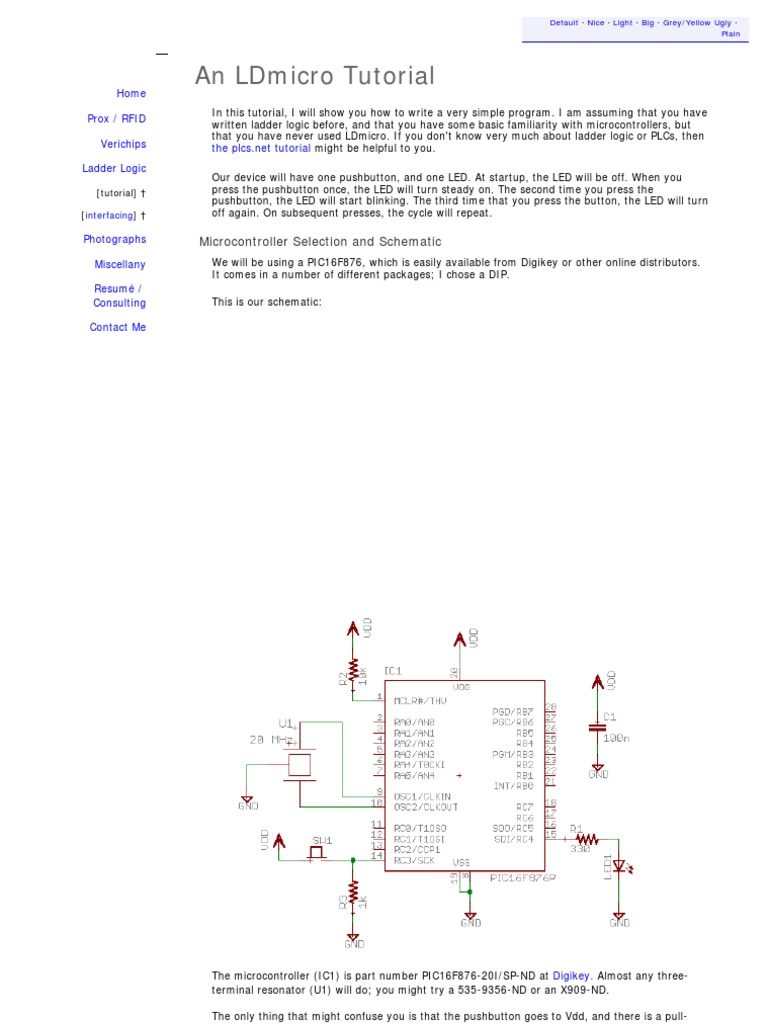 An Ldmicro Tutorial: Microcontroller Selection and Schematic | PDF ...