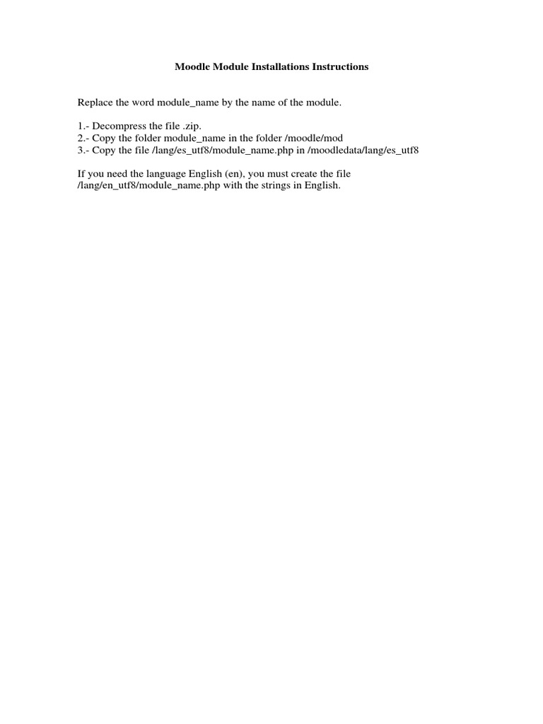 Moodle Module Installation Guide | PDF | Computers