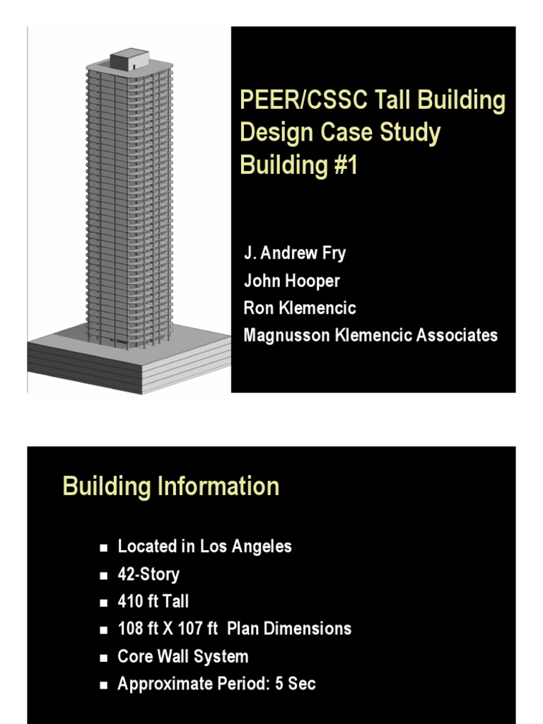 LATBSDC PEER CSSC Tall Building Design Case Study 1-05-09 | PDF | Beam (Structure) | Elasticity ...