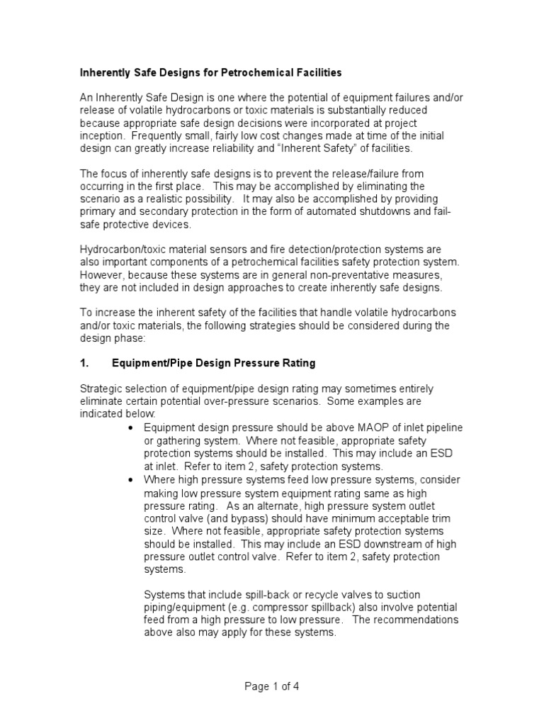 Inherently Safe Designs | PDF | Valve | Corrosion