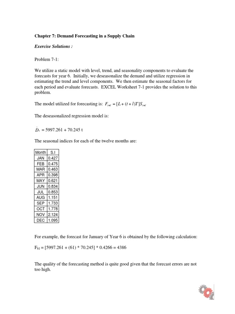 Chapter 7 - Exercise Answers | PDF | Moving Average | Forecasting
