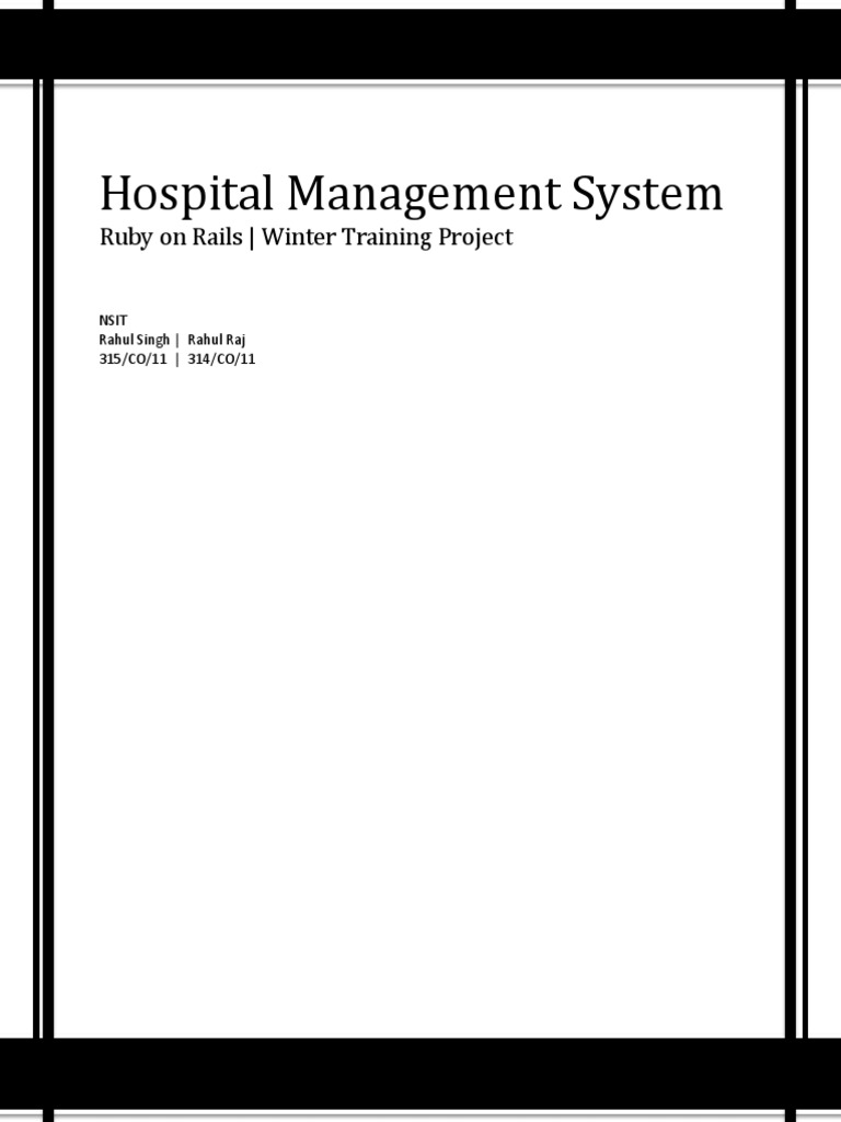 Hospital Management System | PDF | Software Development Process | Model ...