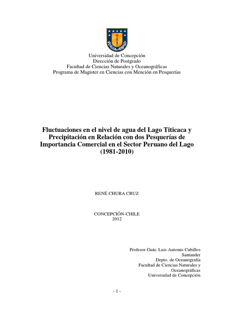Tesis Magister Rene Chura Cruz | PDF | Precipitación | Agua