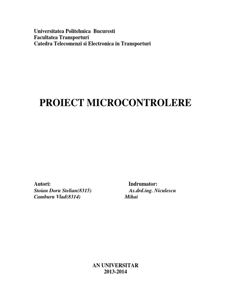 Proiect Microcontrolere | PDF