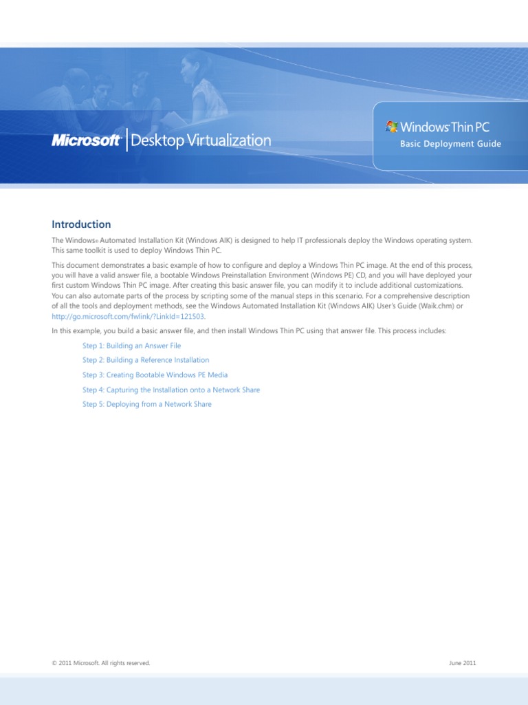 Windows Thin PC Basic Deployment Guide v1 0 | PDF | Installation (Computer Programs) | Microsoft ...