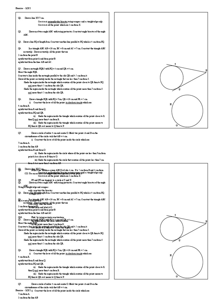 Loci (Exercise) | PDF | Triangle | Triangle Geometry