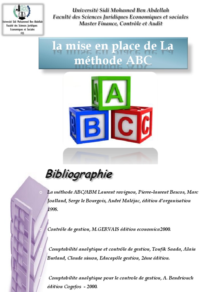 Mise en œuvre de la méthode ABC | PDF | Comptabilité analytique ...