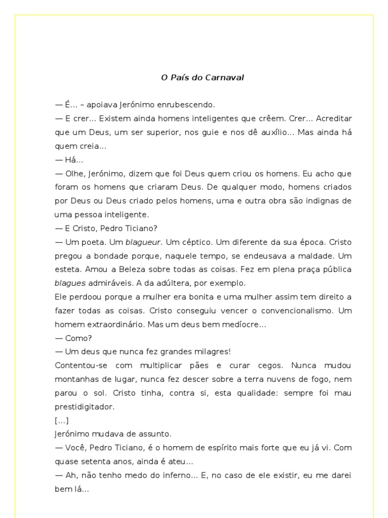 O País Do Carnaval, Jorge Amado e Poema de Cassiano Ricardo - Teste ...