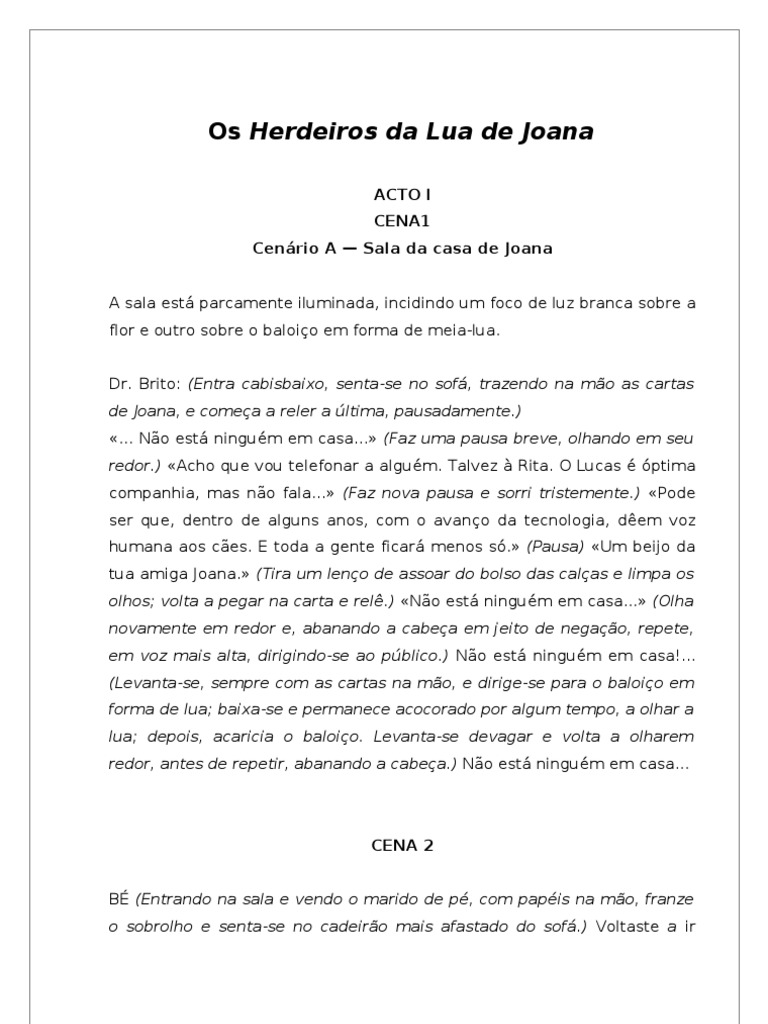 Os Herdeiros Da Lua de Joana - FT | PDF