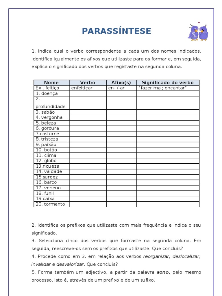 Parassintese _form Palavras