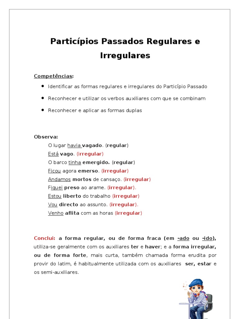 Participios Passados Regulares e Irregulares | PDF | Latim | Linguística