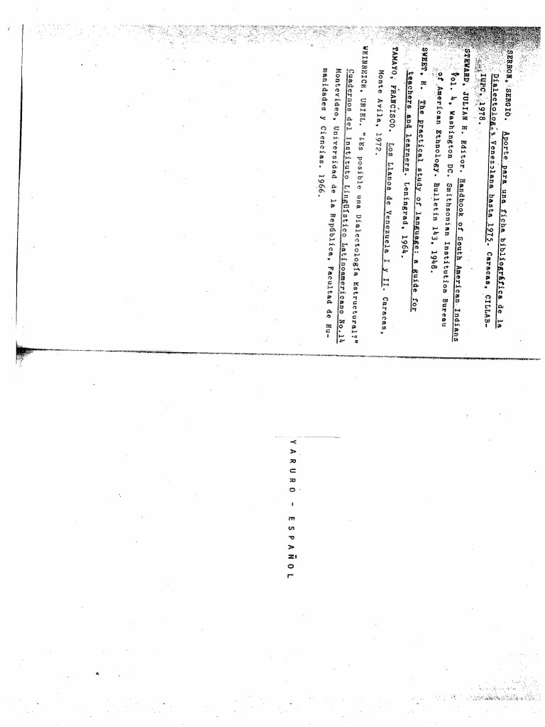 Diccionario Yaruro Español | PDF | Artes del Lenguaje y Comunicación