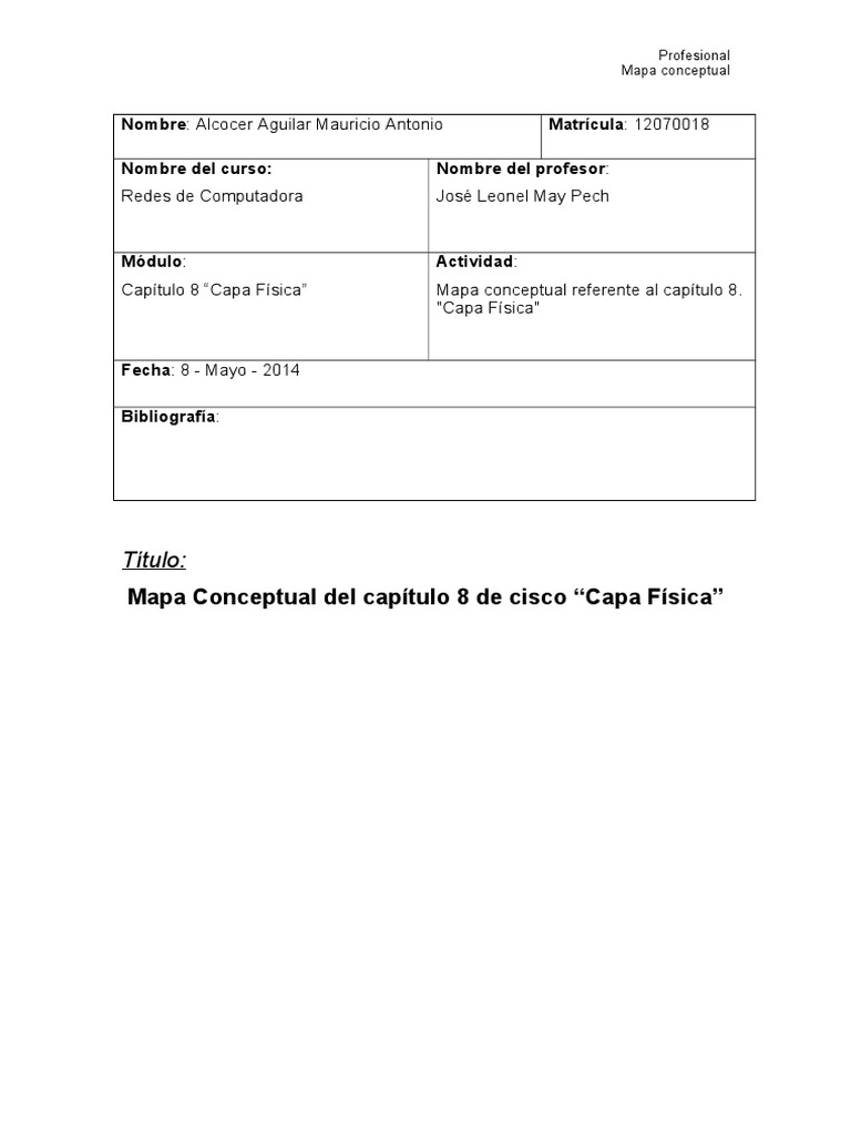 Mapa Conceptual - Capitulo 8 (Capa Fisica) | PDF