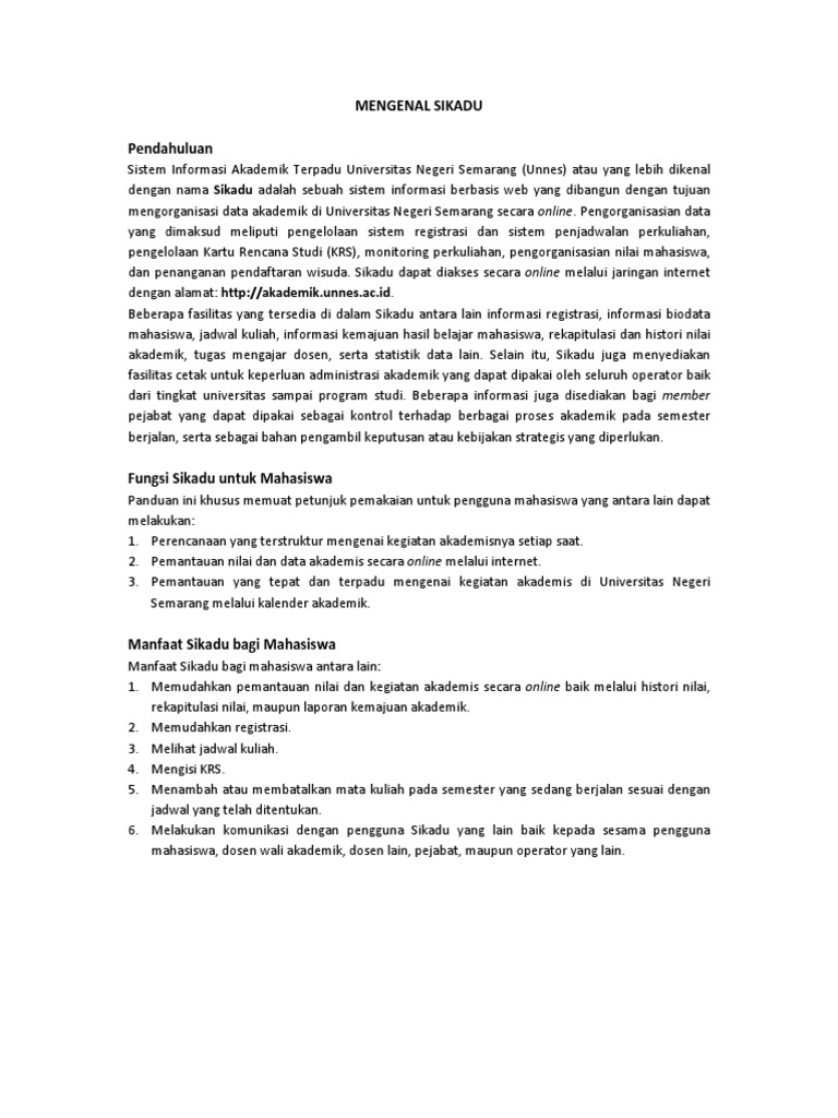 Panduan SIKADU | PDF