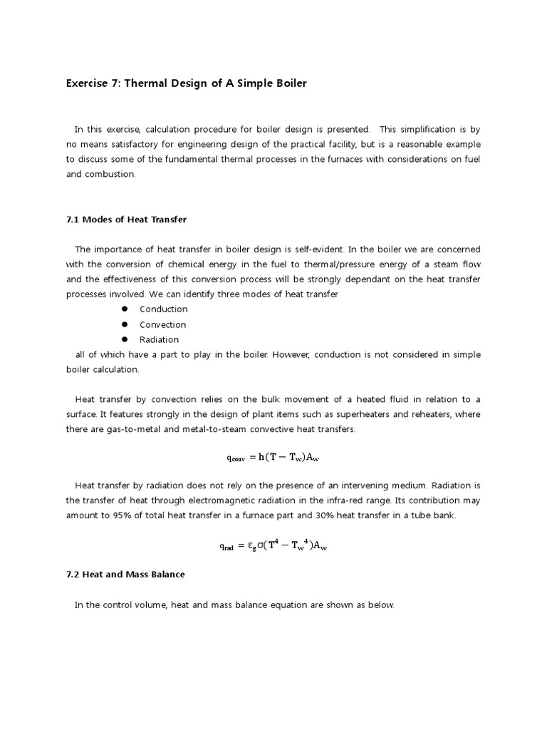 Simple Boiler Design Calculation | PDF | Heat Transfer | Combustion