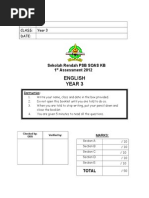 English Year 4 Exam Paper | PDF