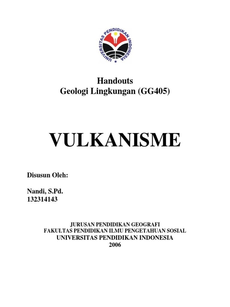 VULKANISME - PDF Suplemen Geologi Lingkungan | PDF