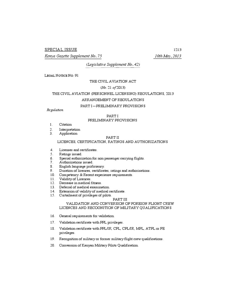 Personnel Licensing, 2013 | PDF