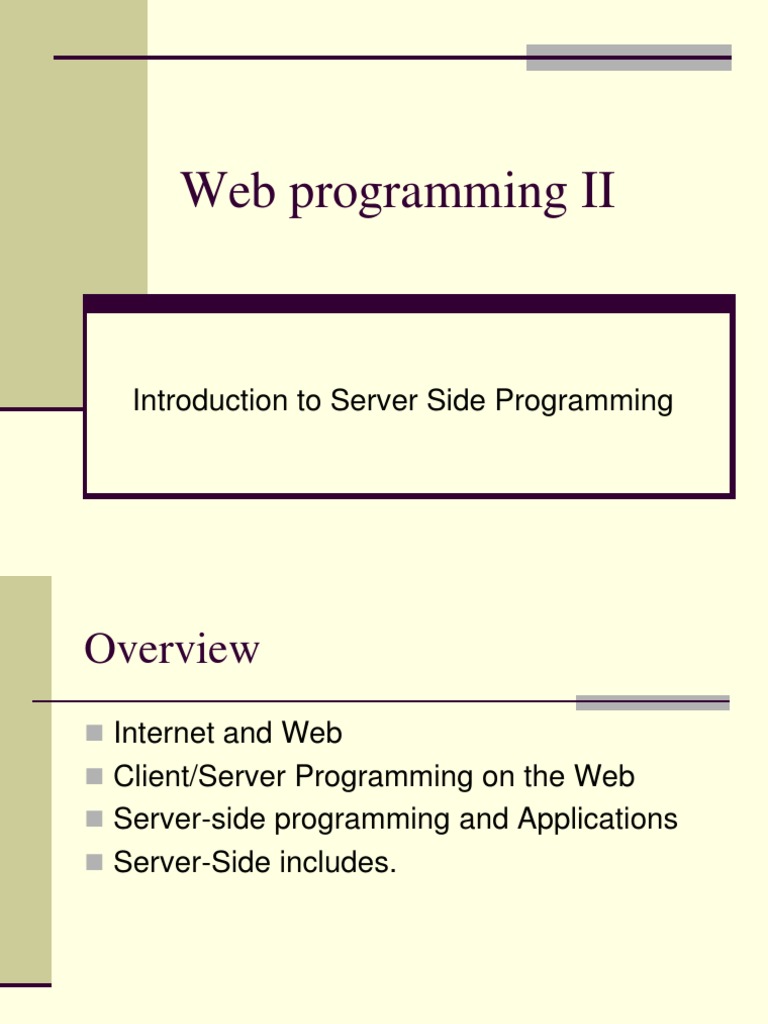 Server Side Technology | PDF | Web Server | Internet & Web