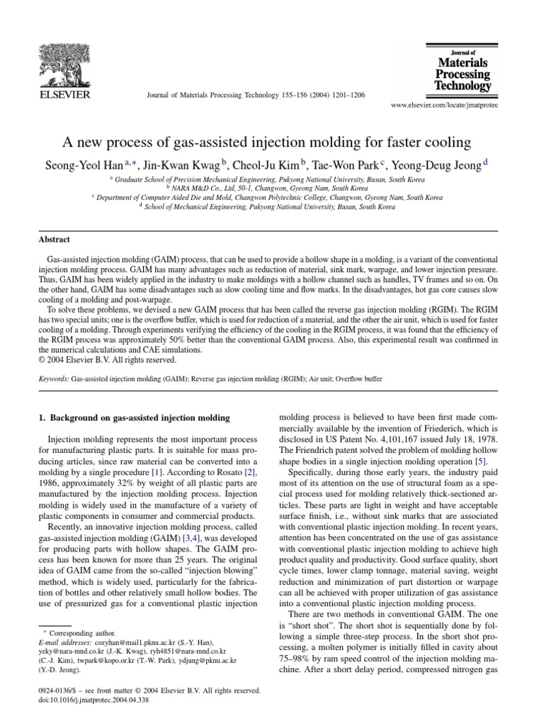 A New Process of Gas-Assisted Injection Molding For Faster Cooling ...
