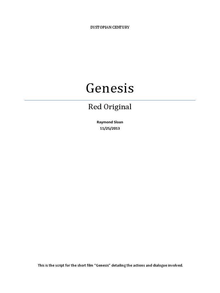 Genesis Script | PDF | Leisure