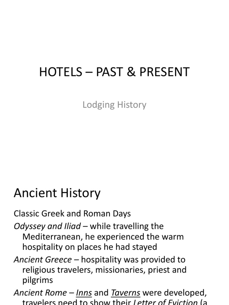 Lodging History | PDF | Inn | Hotel