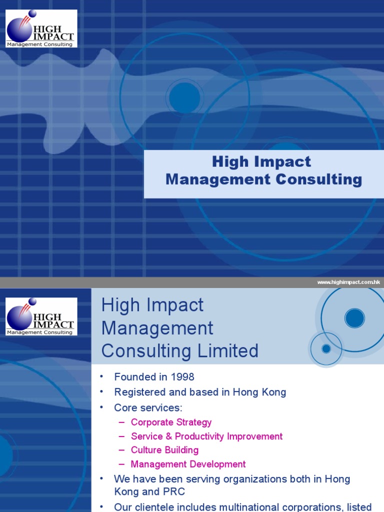 High Imapct Management Consulting Service Brochure | PDF | Strategic ...