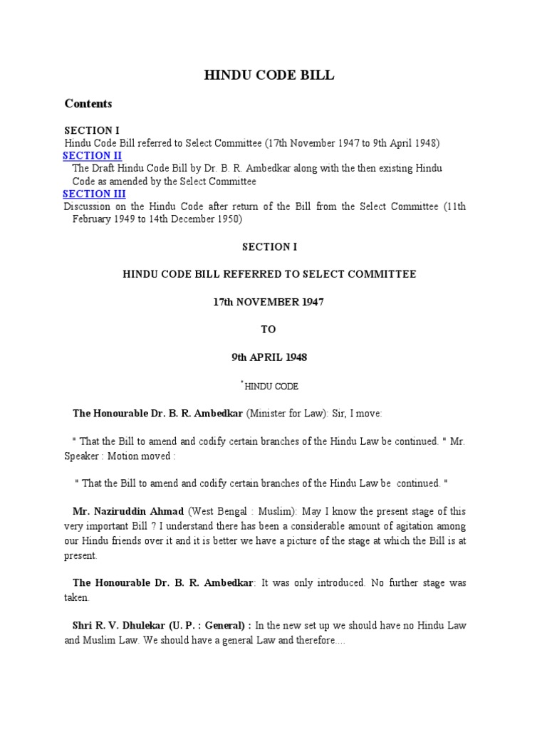 Hindu Code Bill | PDF