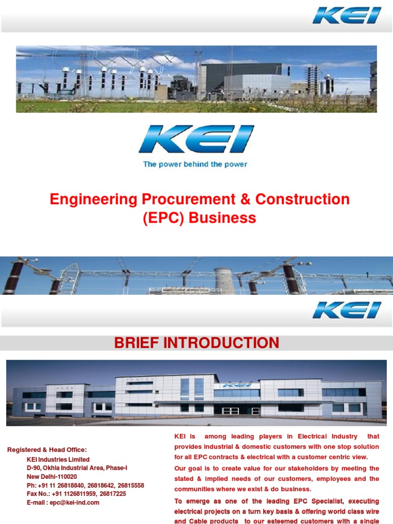 Epc Presentation | PDF | Electrical Substation | Cable