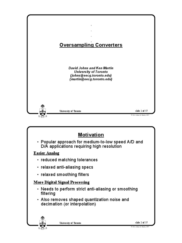 Oversampling Converters: Easier Analog | PDF | Analog To Digital ...