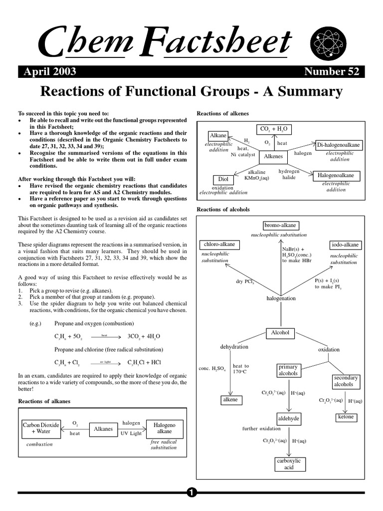 Organic Chemistry Functional Groups | PDF | Alcohol | Aldehyde