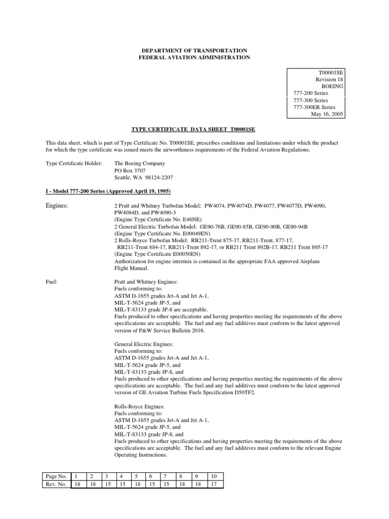 Tcds Pdfs-T00001se 18 | PDF | Flight Control Surfaces | Aircraft Flight ...
