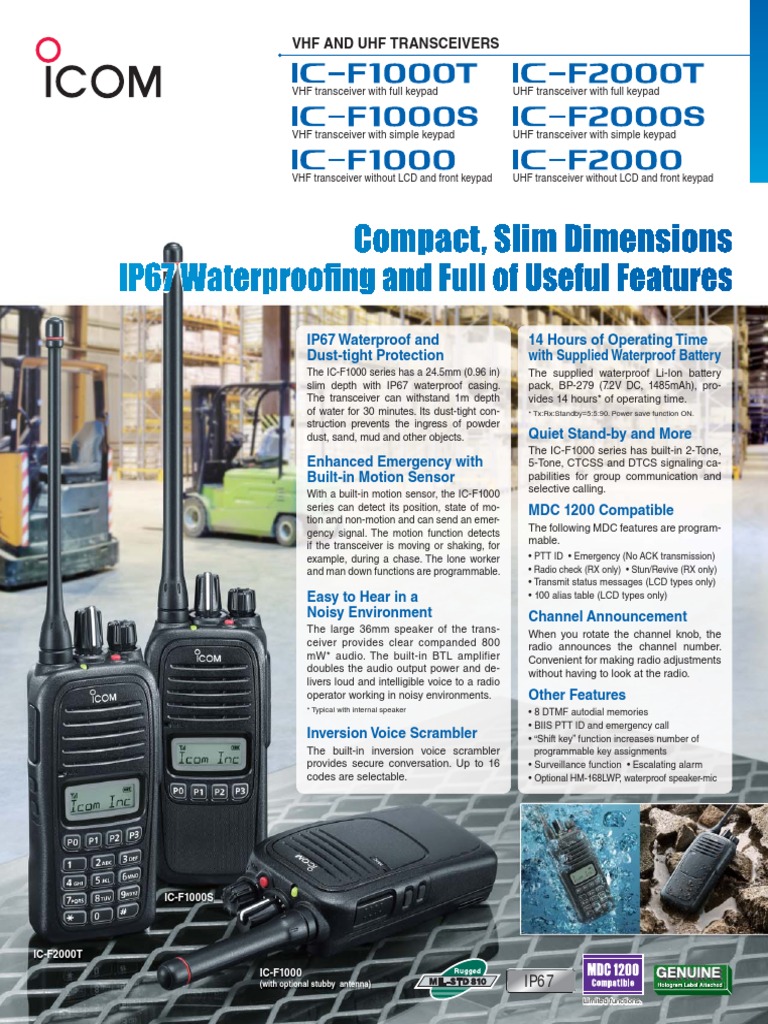 Ic-F1000 LT | PDF | Broadcasting | Telecommunications