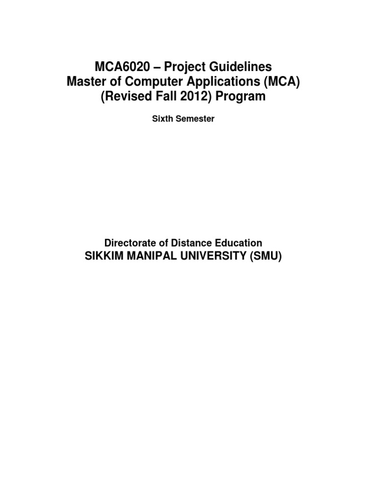 Sem 6 MCA Project Guidelines | PDF | Specification (Technical Standard) | Information Technology ...