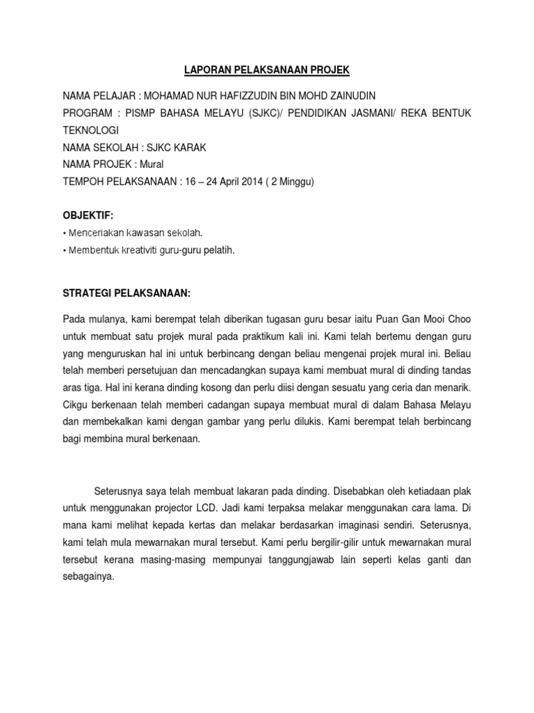 Laporan Pelaksanaan Projek | PDF