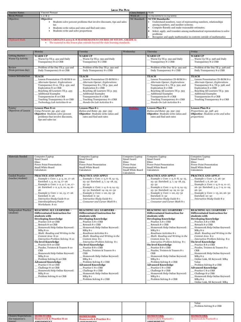 North Carolina 2003 K-8 Mathematics Course of Study, Grade 6 | PDF ...
